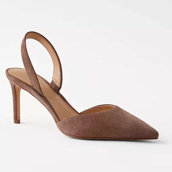 Ann Taylor | Shoes | Ann Taylor Suede Straight Heel Slingback Pumps ...